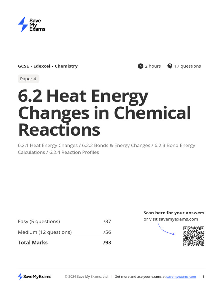 6 2 Heat Energy Changes in Chemical Reactions MBwHRTyJ21Y2Hdzt | PDF ...