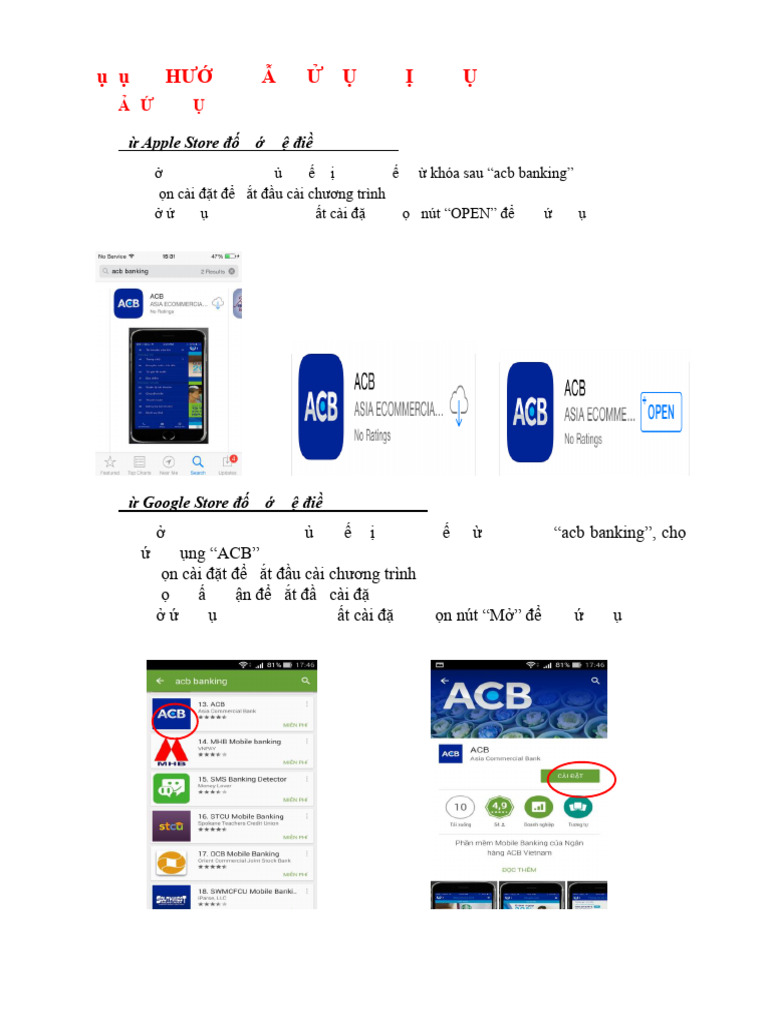 Phuluc HDSD ACBmBanking | PDF