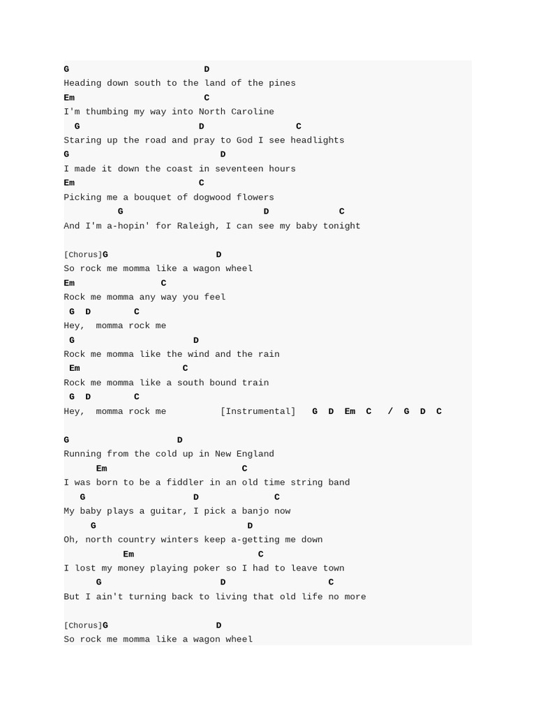 Wagon Wheel | PDF | European Musical Instruments | Musical Instruments