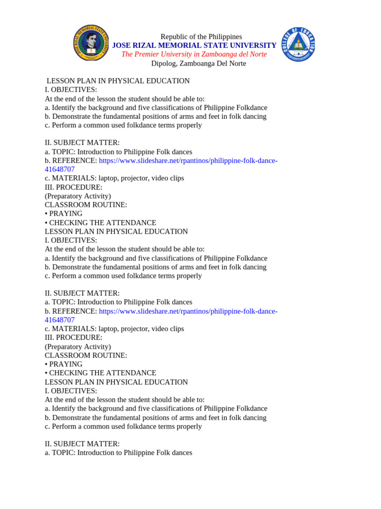 Warm-Up Exercises in PE Lesson Plan | PDF | Flexibility (Anatomy ...