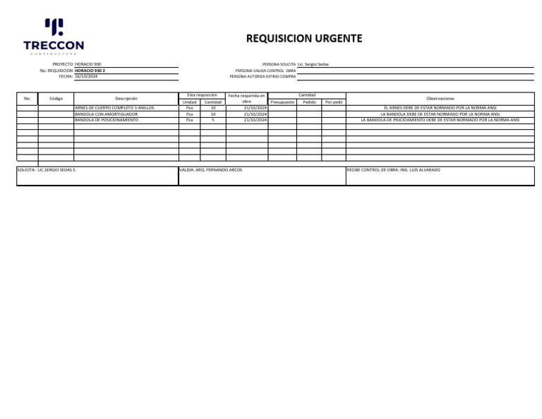 Requisicion 3 Seguridad 161024 | PDF