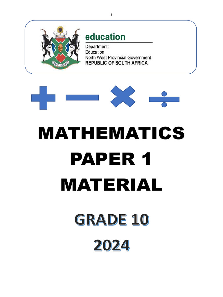 Mathematics Paper 1: Algebra and Equations | PDF | Mathematics ...