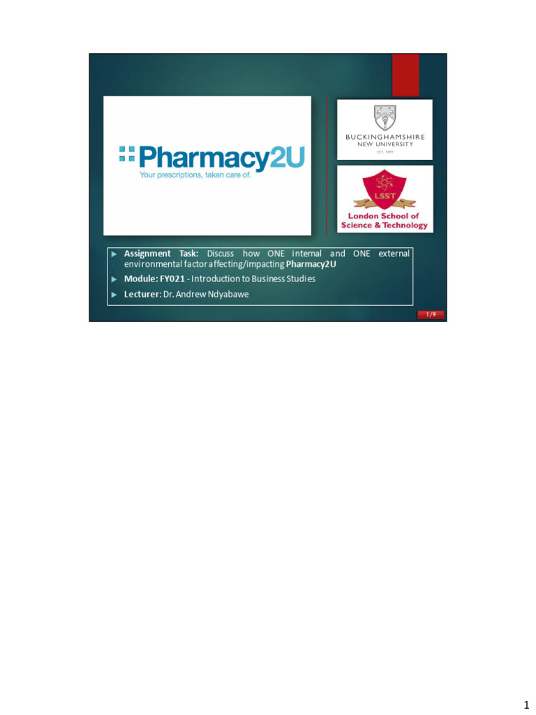 IBS CW2 - Pharmacy2U Venera Goncear | PDF | Sustainability | Inflation