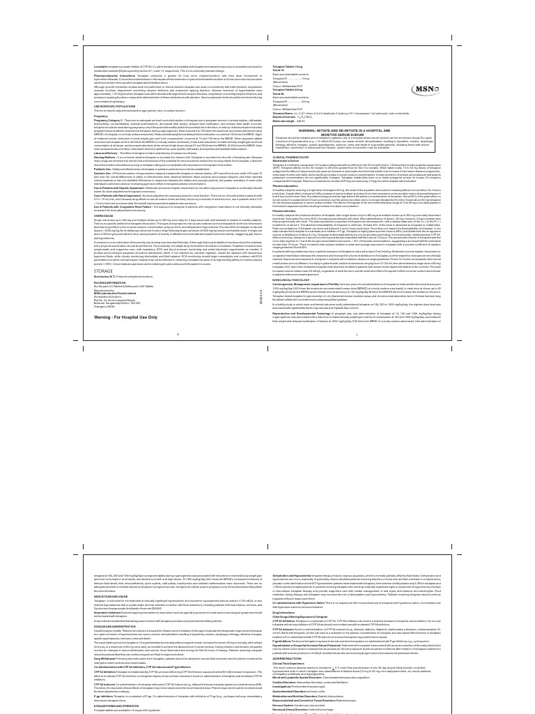 Prescribing Information of To LV at | PDF | Dose (Biochemistry) | Chemistry
