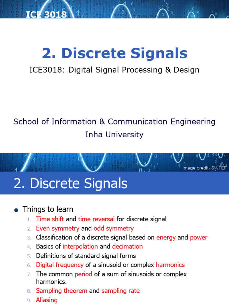 2 Discrete Signals Pdf Discrete Time And Continuous Time Sampling Signal Processing