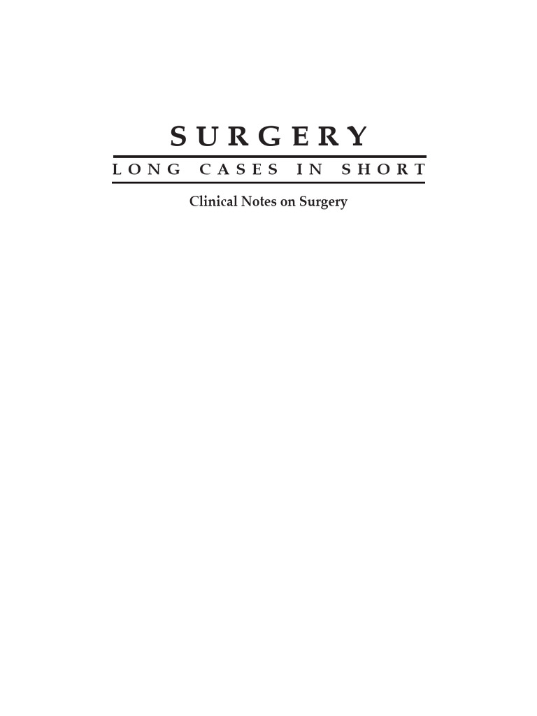 Surgery Long Cases in Short Clinical | PDF | Vein | Varicose Veins