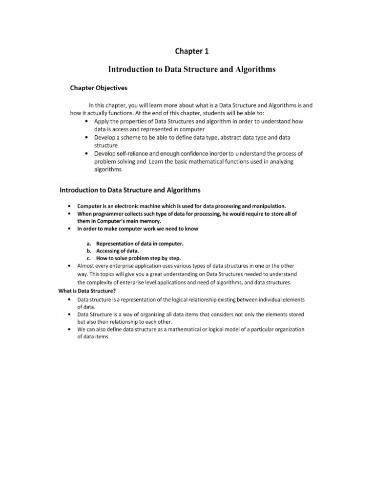 Introduction To Data Structures and Algorithm | PDF