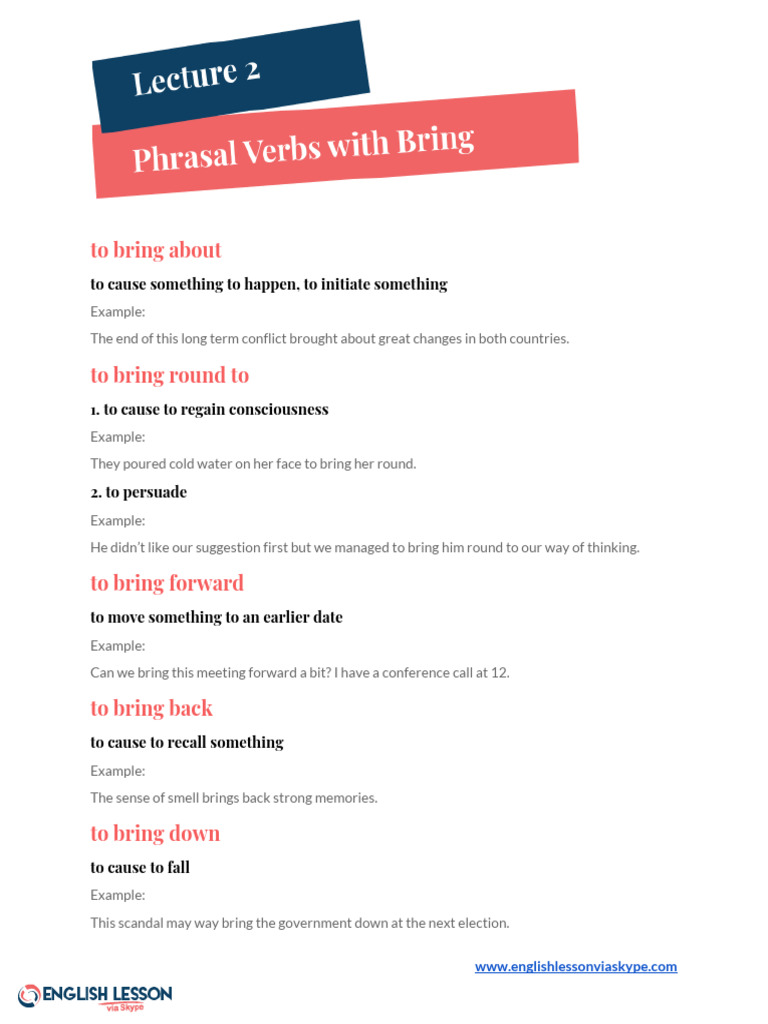 Phrasal verbs with bring | PDF