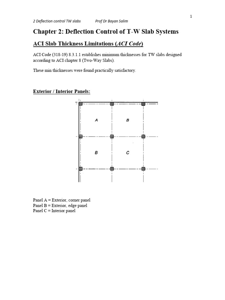 Chapter 2 Deflection Control of TW Slabs | PDF | Earthquake Engineering ...