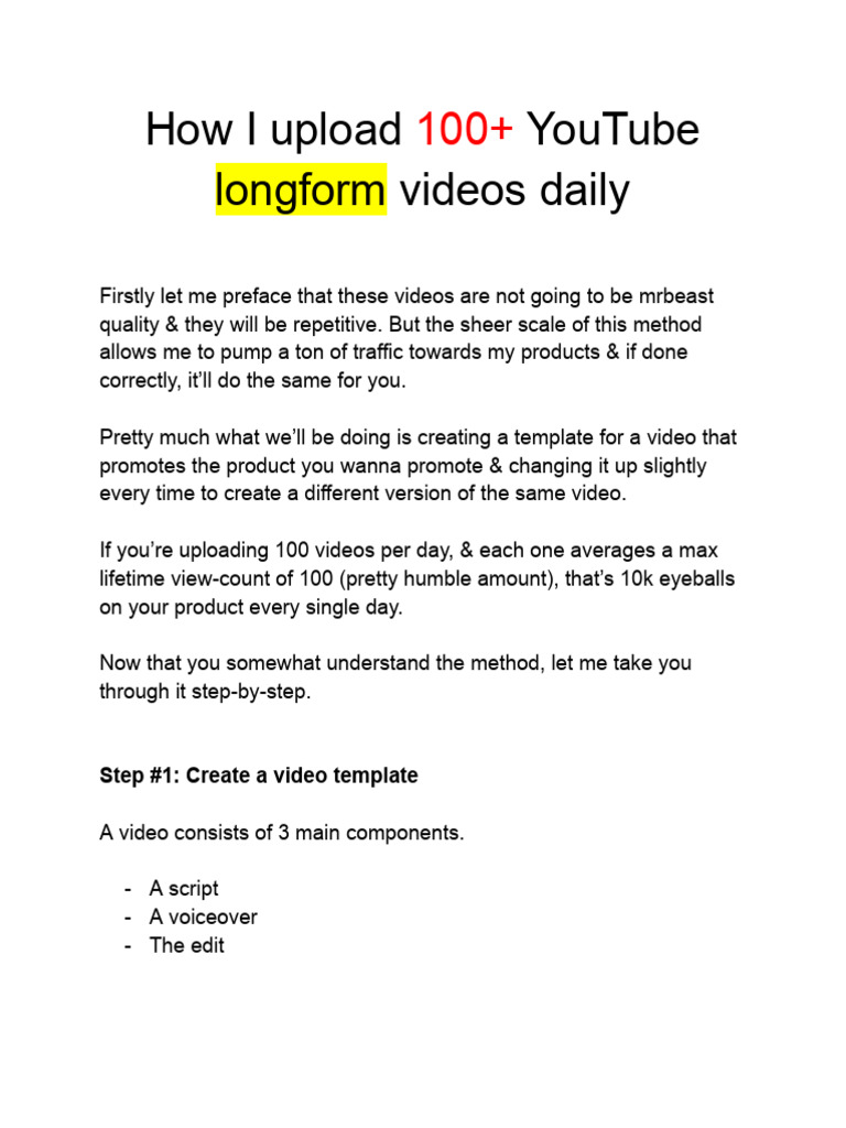 How I upload 100+ YouTube Videos Daily | PDF