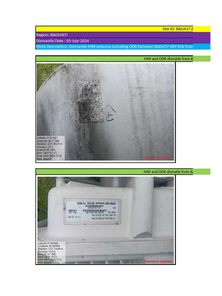 MW and ODR Dismantle From BAG437,069 | PDF | Science & Mathematics | Technology & Engineering