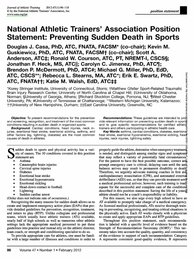 Preventing Sudden Death in Sports | PDF | Asthma | Concussion