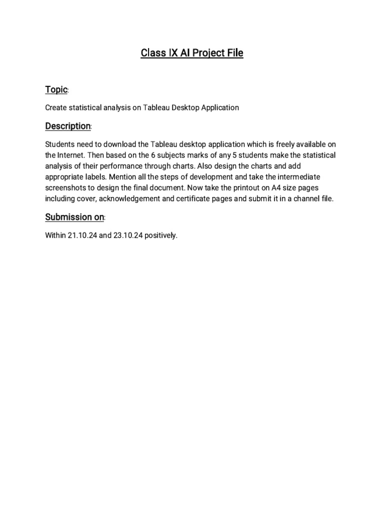 Class IX AI Project File | PDF