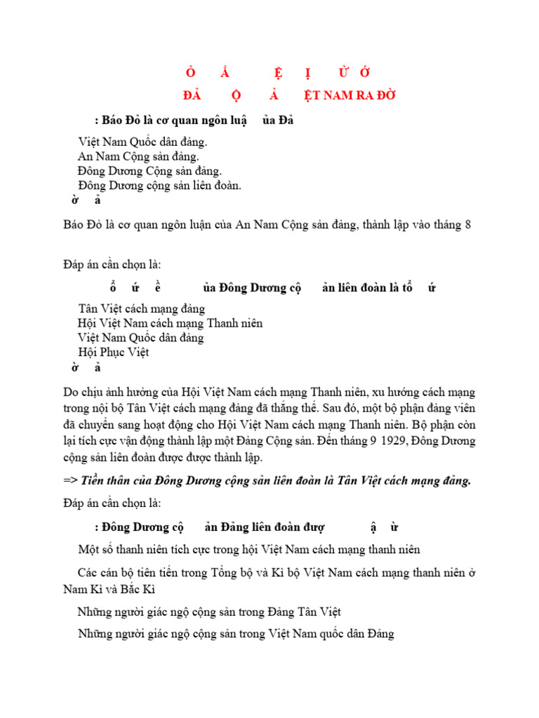 54 Cau Trac Nghiem Lich Su 12 Bai 13 Co Dap An 2023 Phong Trao Dan Toc Dan Chu o Viet Nam Tu Nam ...