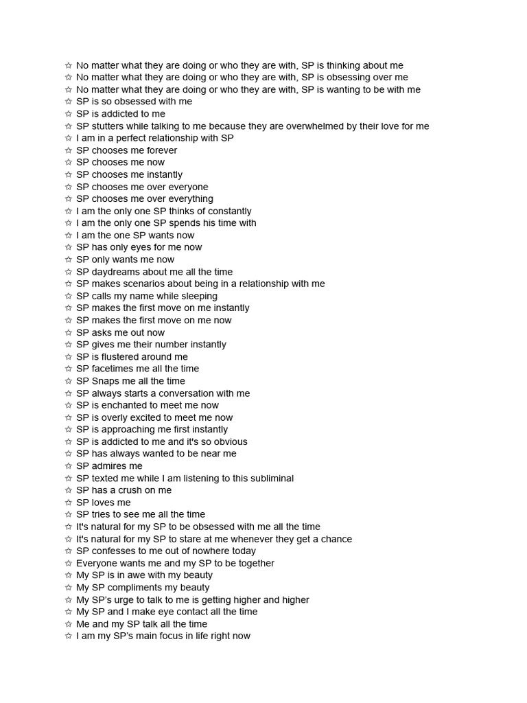 rita kaminski's SP subliminal affirmations ☆༚ ⁎⁺˳ | PDF | Love rita kaminski's SP subliminal affirmations ☆༚ ⁎⁺˳ | PDF | Love