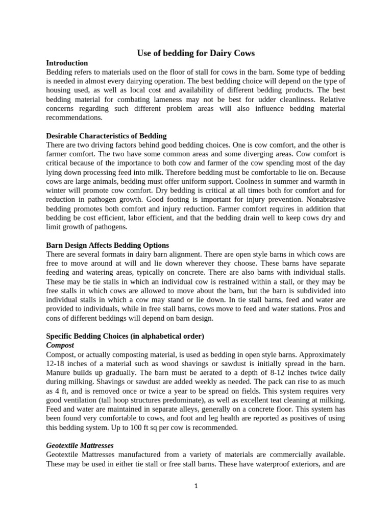 DS 2103 Bedding and Disposal of Farmyard Manure Handout | PDF | Manure | Dairy Farming