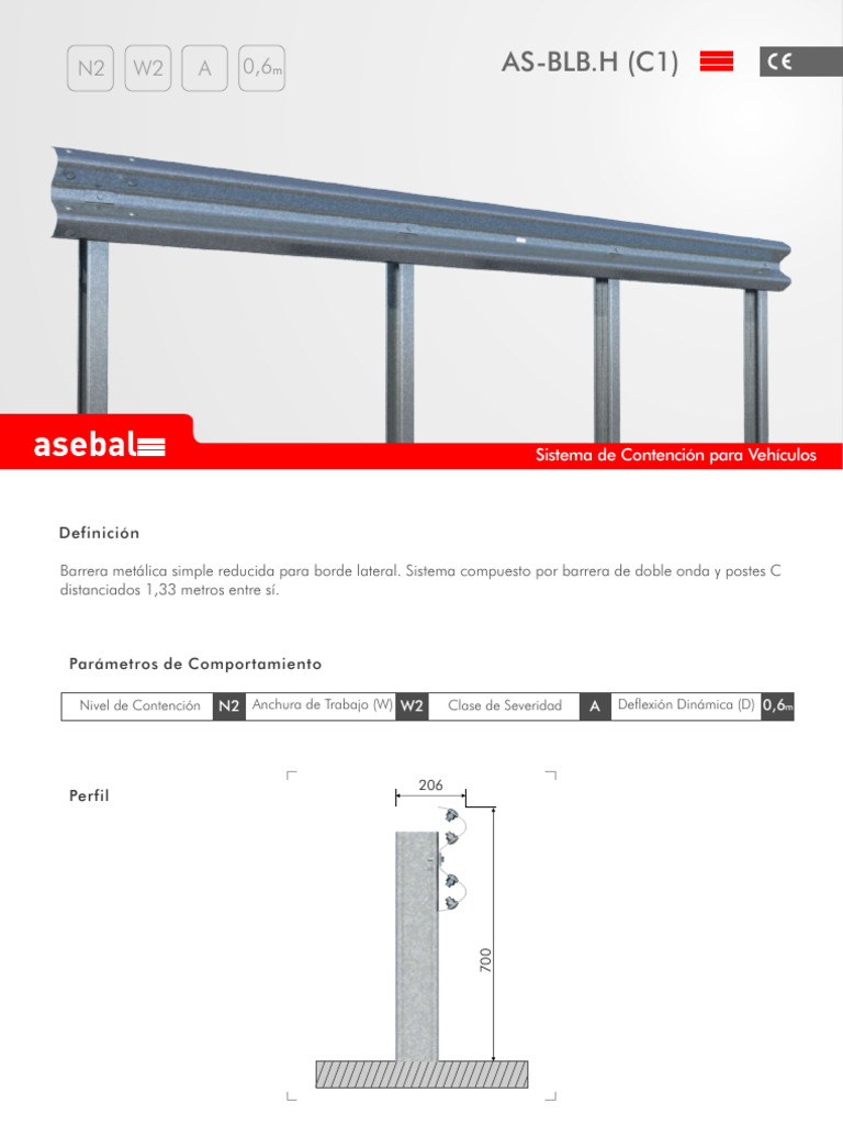 Barrera Metálica Simple N2 W2 | PDF | Arandela (Hardware) | Tornillo