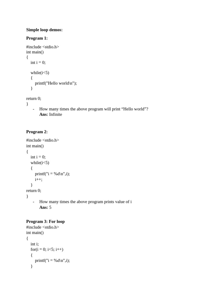 1.3 Programs in The Class Loop | PDF | Unix Software | Computer Engineering