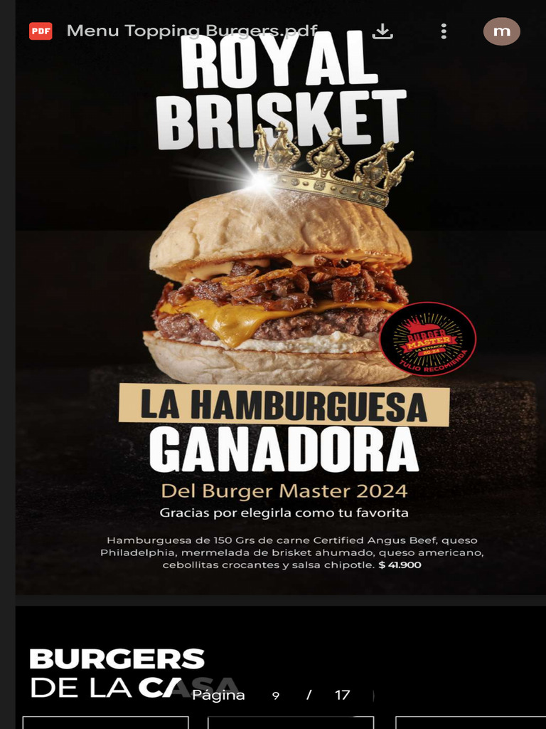 Menú de Topping Burgers Barranquilla | PDF
