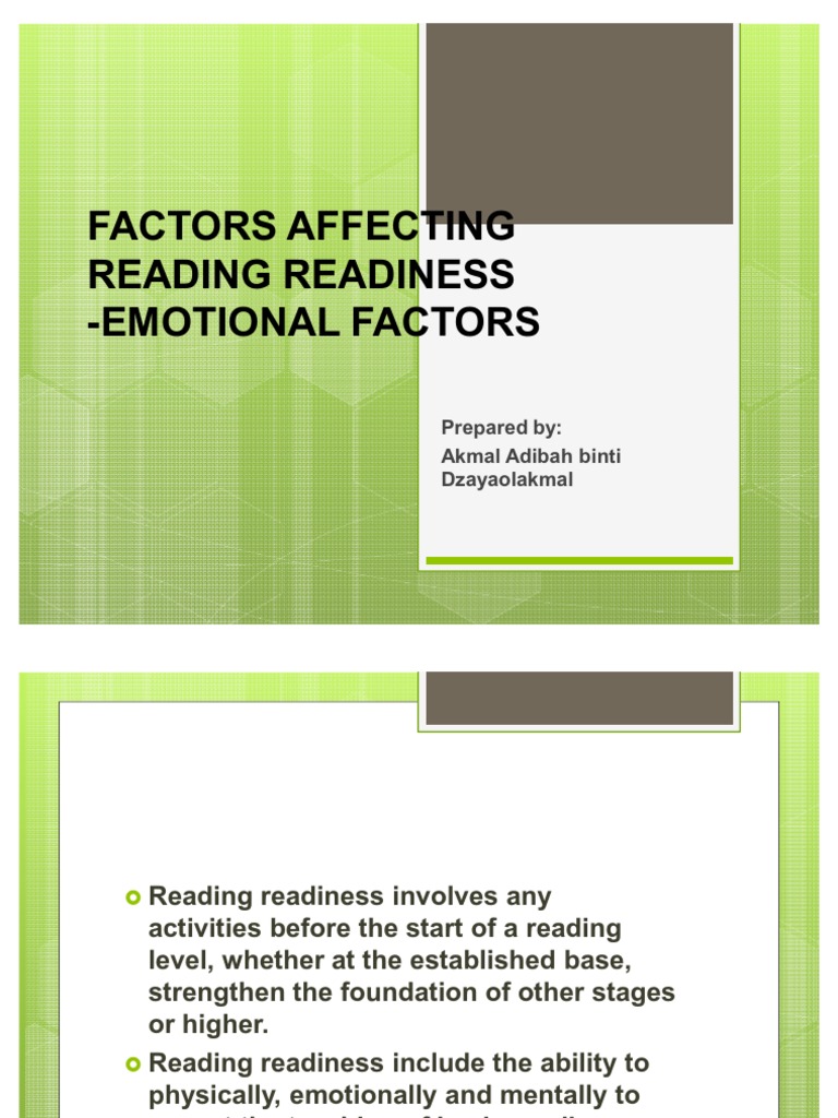 PKU3105 Factors Affecting Reading Readiness | PDF | Science & Mathematics