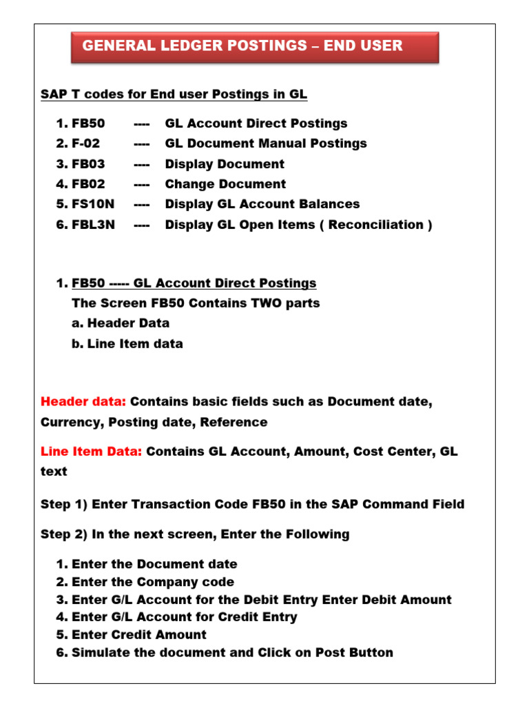 5.9. Sap GL Accounts - End User | PDF