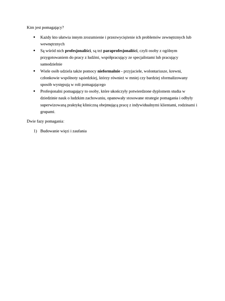 Relacja Pomagający A Klient | PDF