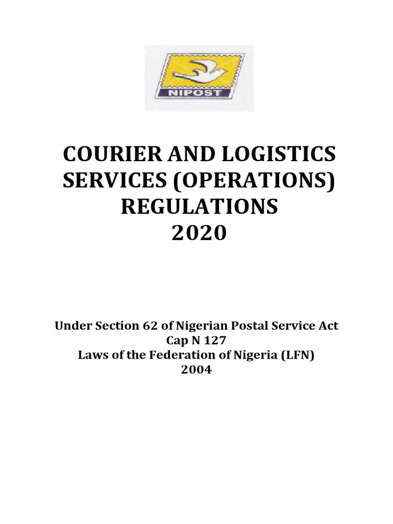 Courier and Logistics Regulations 2020 | PDF | License | United States ...