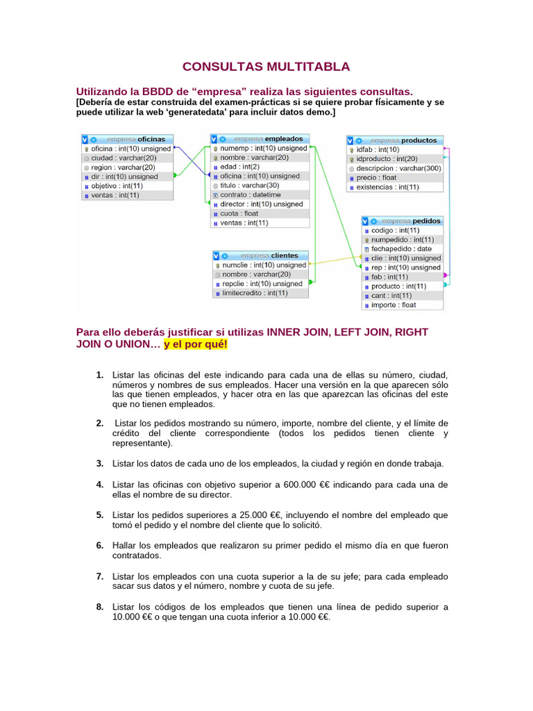 2 Consultas Multitabla | PDF