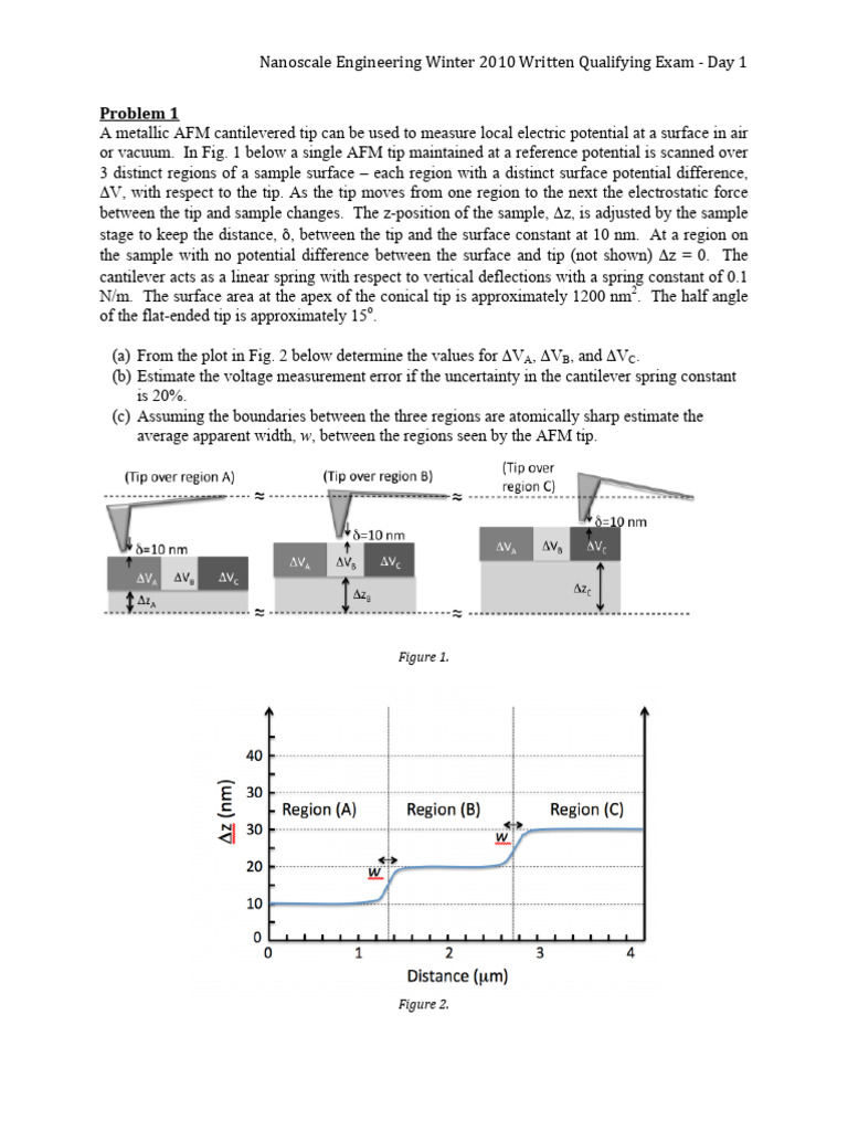 Problem 1: Nanoscale Engineering Winter 2010 Written Qualifying Exam ...