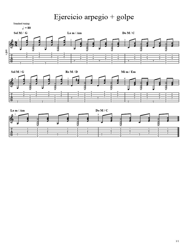Ejercicio Arpegio + Golpe | PDF