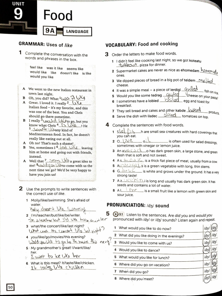 Workbook Unit 9 | PDF