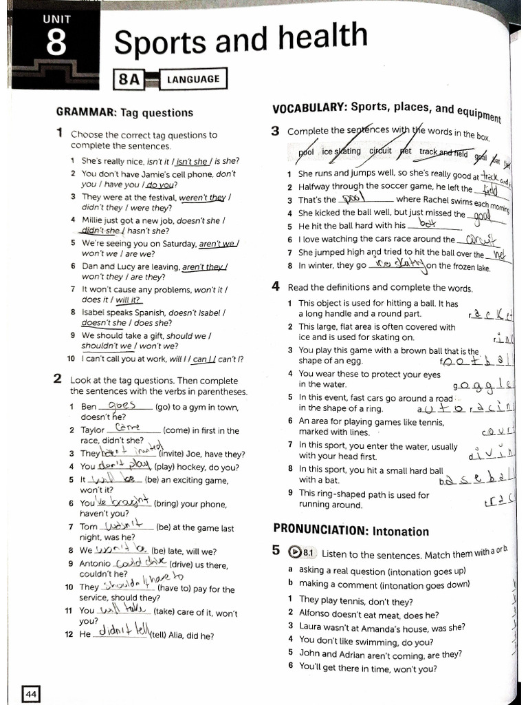 Workbook unit 8 | PDF