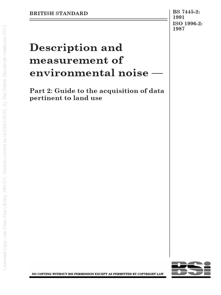 BS 07445-2-1991 (1999) Iso 1996-2-1987 | PDF | Contour Line | Decibel