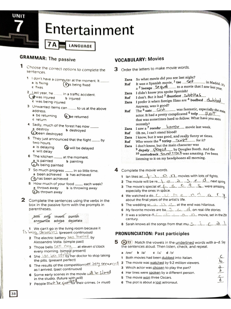 Workbook Unit 7 | PDF