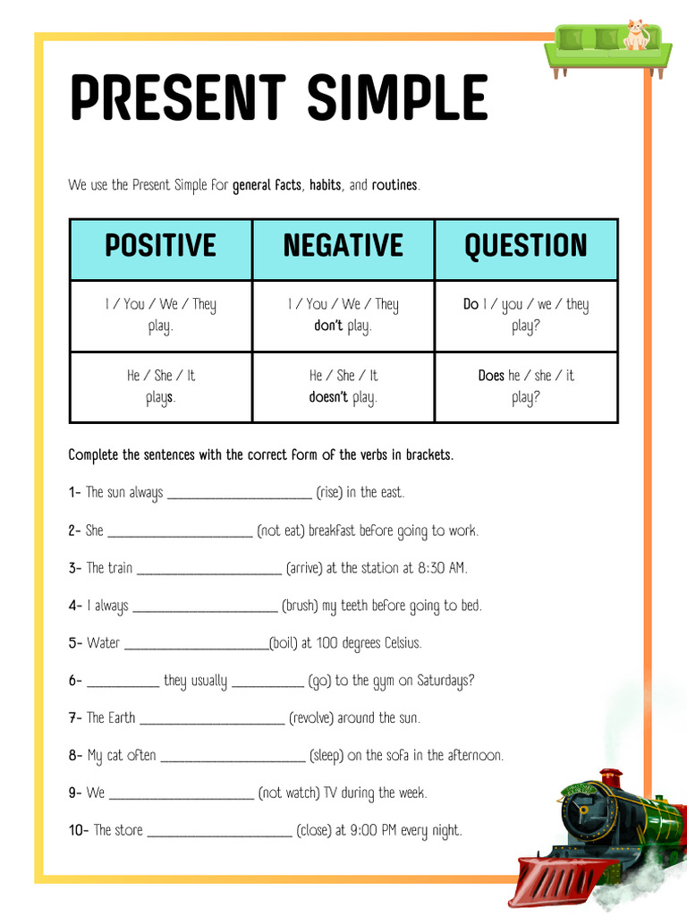 Present Simple Worksheet | PDF