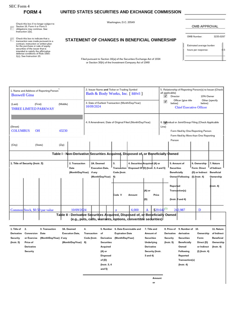 Form 4: United States Securities and Exchange Commission | PDF ...