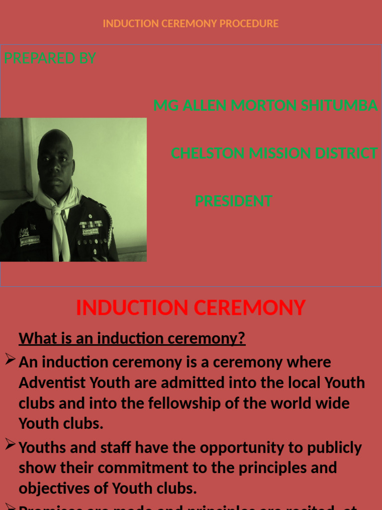 Induction Ceremony Procedure. | PDF | Disciple (Christianity) | Seventh ...