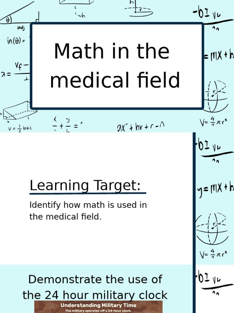 Math in The Medical Field | PDF | Dose (Biochemistry) | Chemistry
