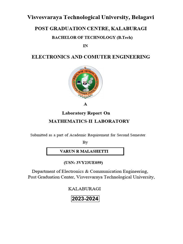 B.Tech Mathematics-II Lab Report | PDF | Mathematics | Mathematical ...