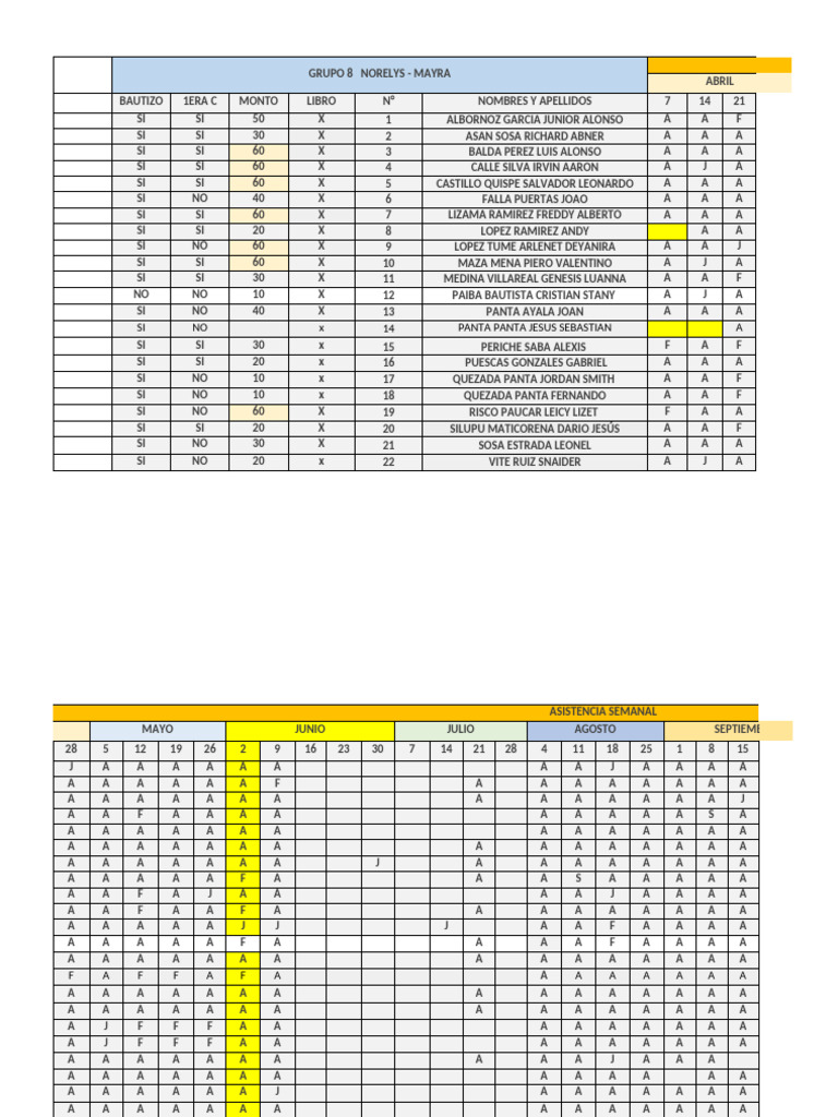 ASISTENCIA CONFIRMACIÓN GRUPO 8 (1) | PDF