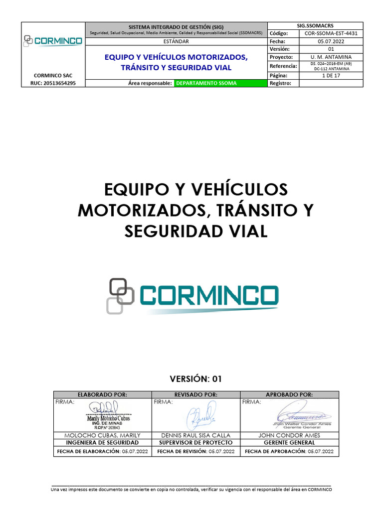 Estándar de Seguridad Vial y Vehículos | PDF | Tráfico | Peatonal