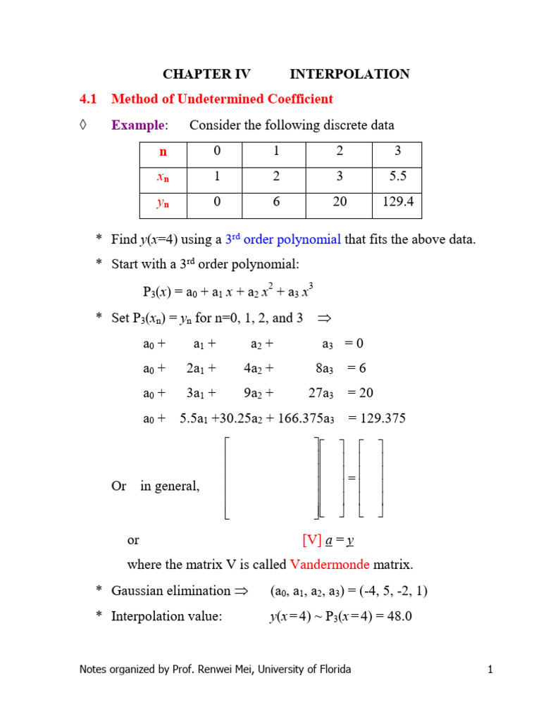 Chapter 4 Interpolation | PDF | Numerical Analysis | Mathematical Analysis