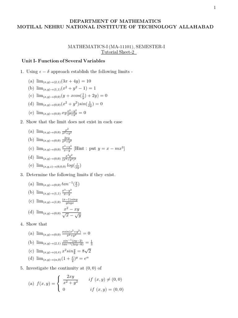 Tutorial Sheet 2 | PDF | Mathematical Physics | Differential Equations