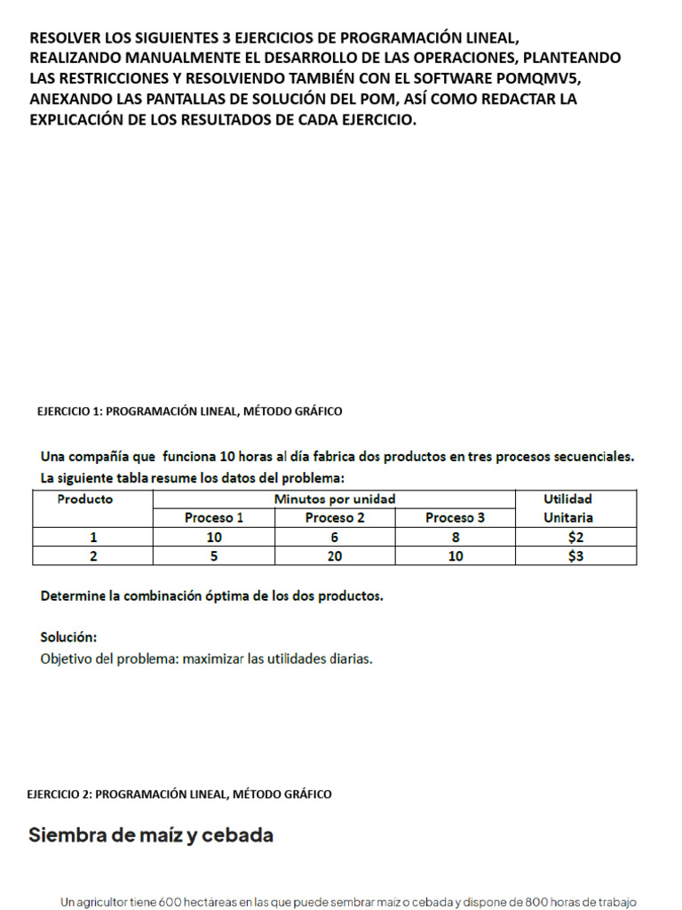 Ejercicios Programación Lineal 1 | PDF