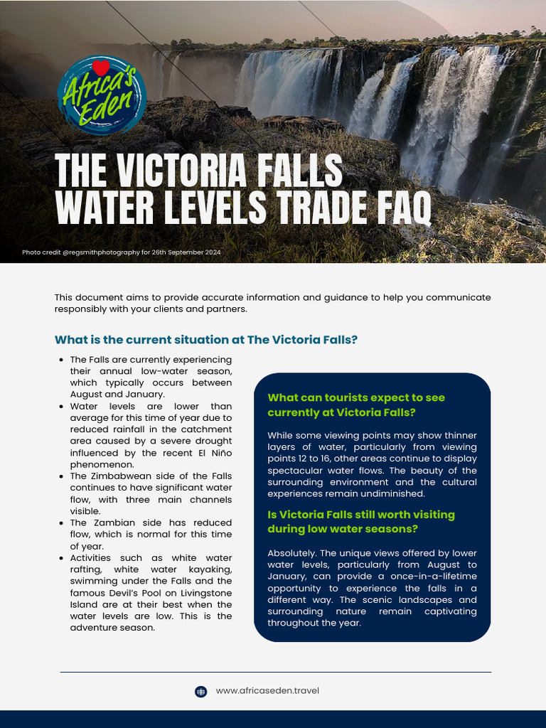 The Victoria Falls Water Levels Trade Faq 15 Oct 24 | PDF | Drought | Water