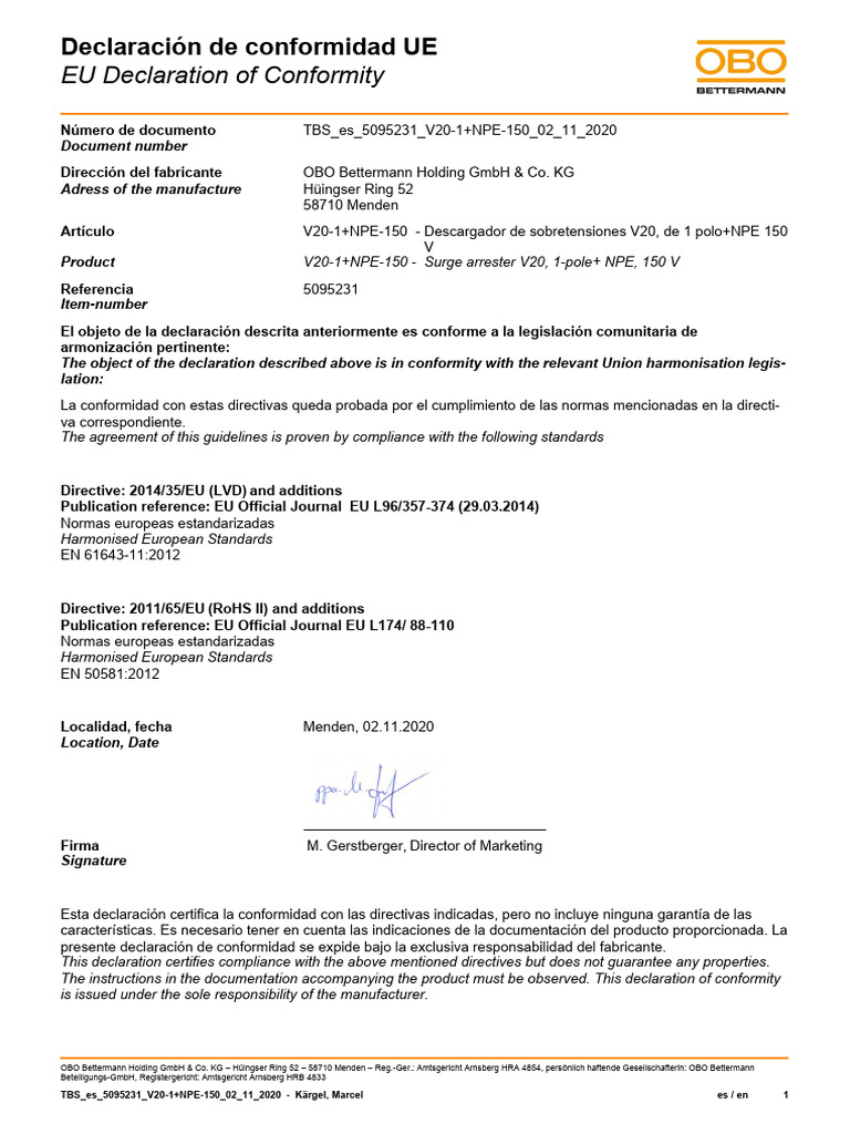 OBO Conformidad | PDF