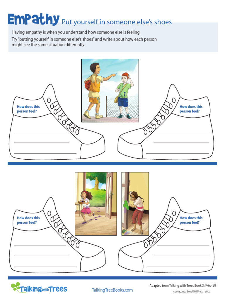 Sel Worksheet Empathy Shoes | PDF