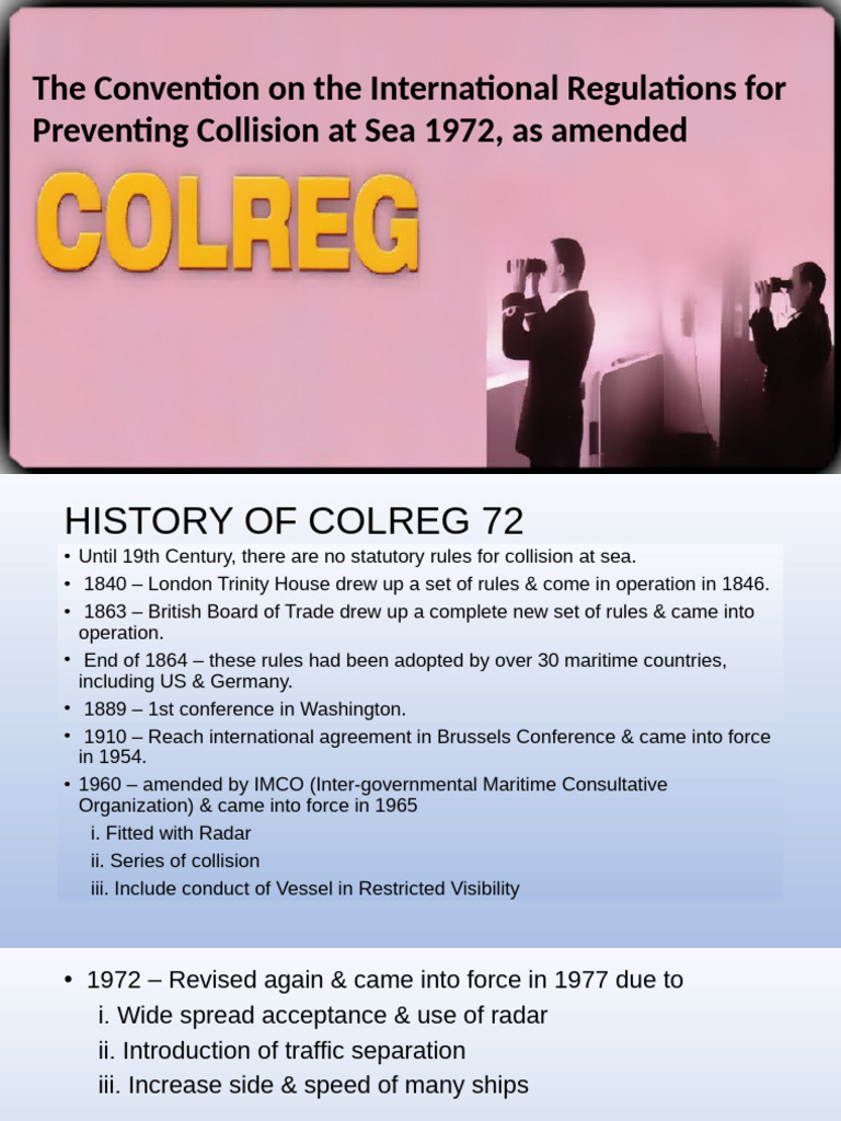 COLREG | PDF | Traffic | Water Transport
