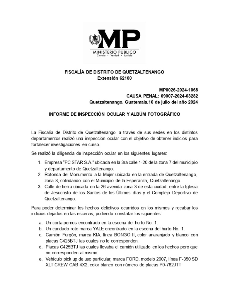 Informe de Inspección Ocular | PDF