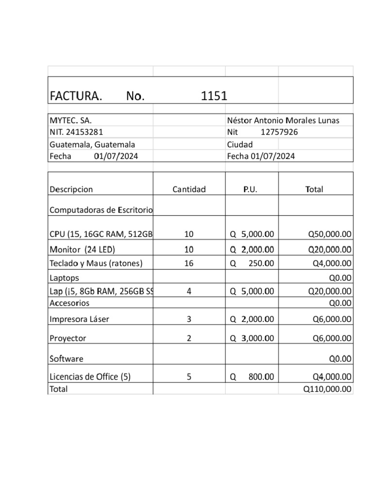FACTURA COMPRA DE MERCADERIA | PDF